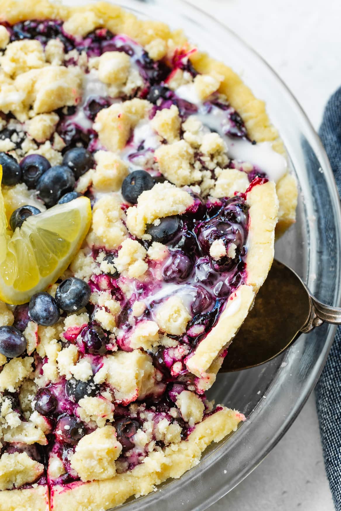 Wild Blueberry Pie with Shortbread Crust - Oh Sweet Basil