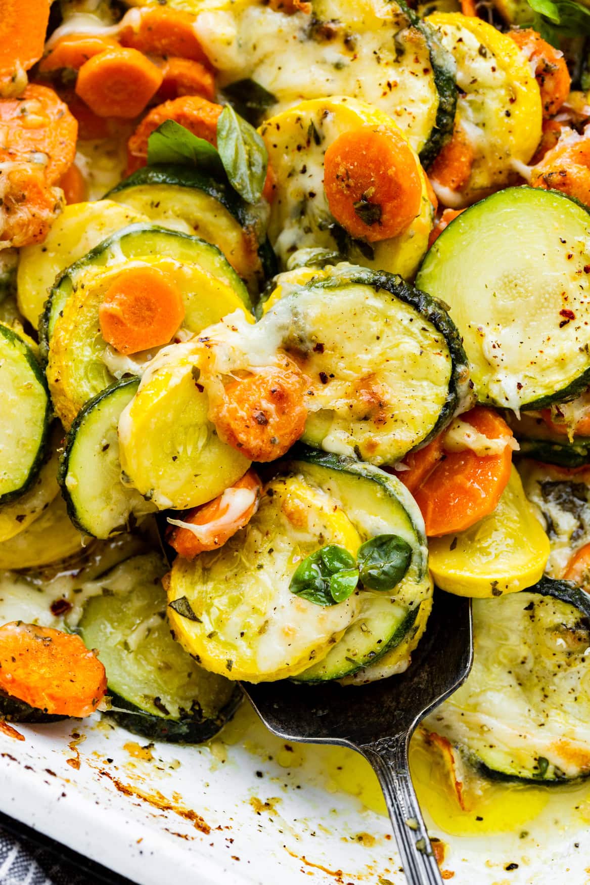 Cheesy Basil Roasted Vegetables
