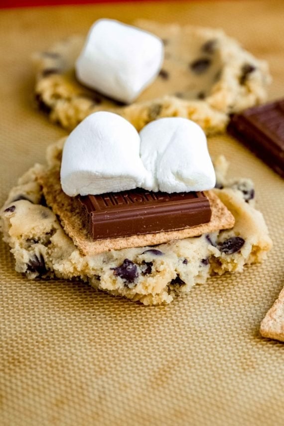 S’mores Stuffed Chocolate Chip Cookies [+Video]
