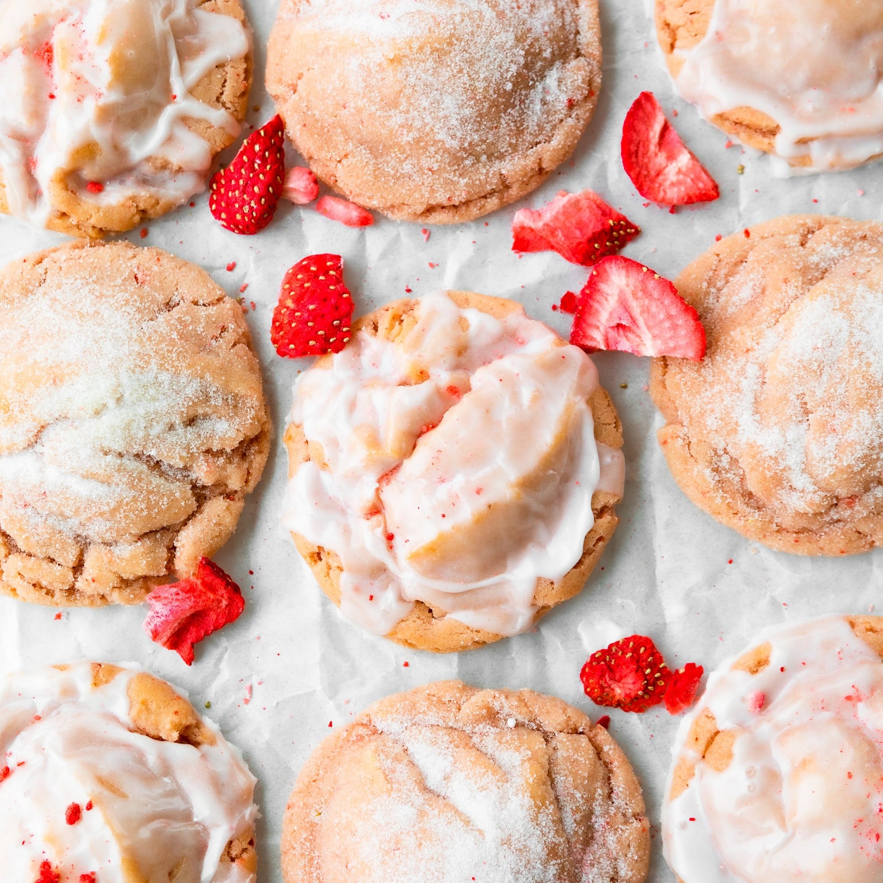 Strawberry Cookies - Made w/ REAL Strawberries - Oh Sweet Basil