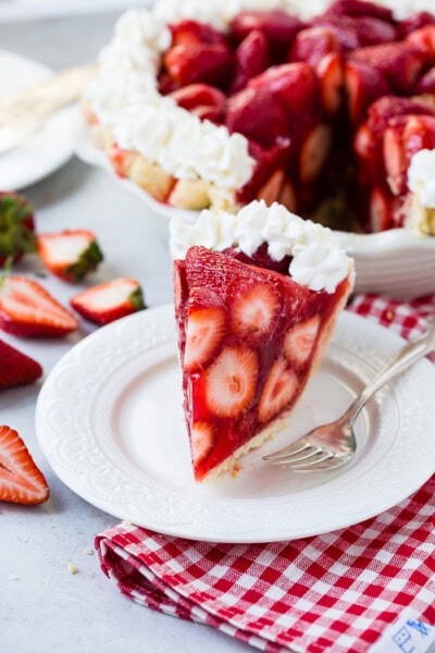 The BEST Fresh Strawberry Pie (with Jello Filling!) - Oh Sweet Basil