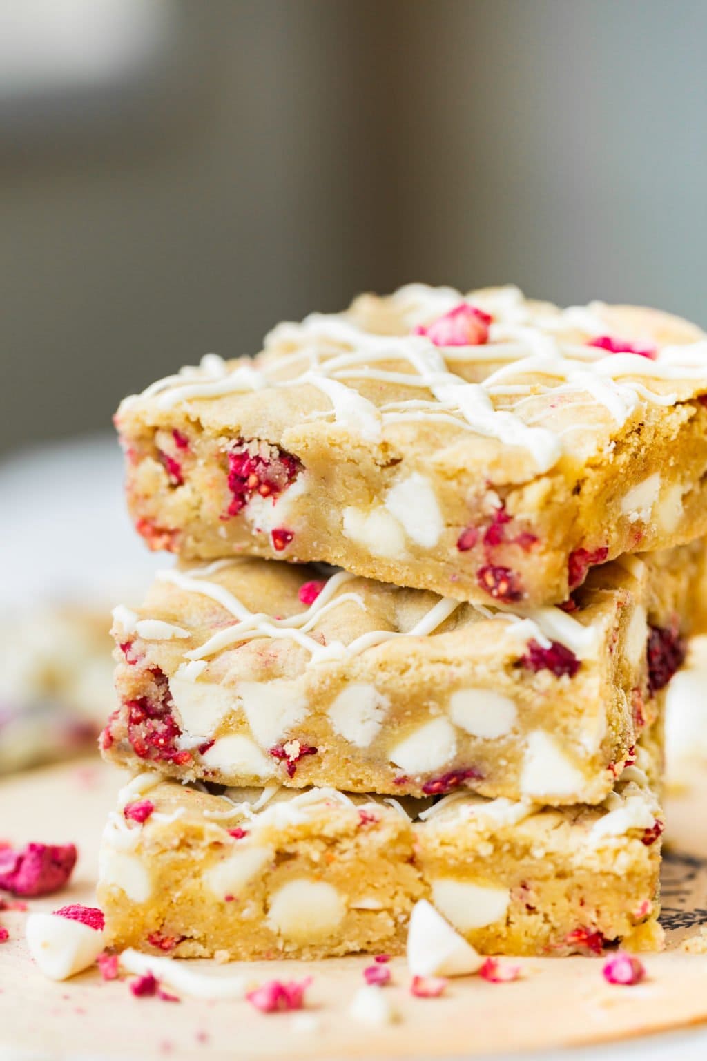 White Chocolate Raspberry Blondie Recipe - Oh Sweet Basil